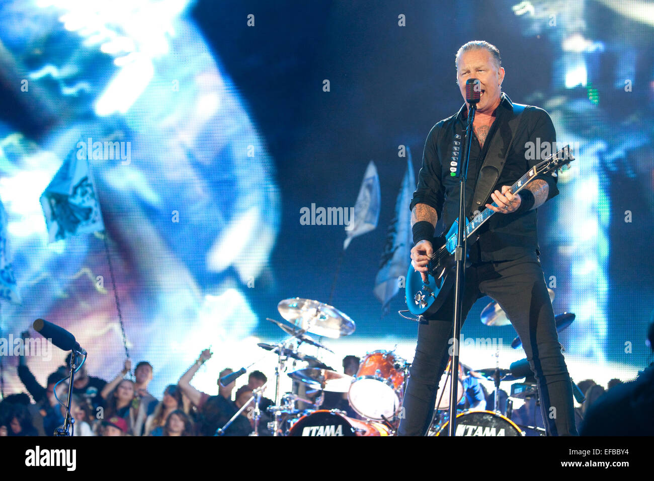 28th June 2014. The headline act, Metallica on Saturday night Stock ...