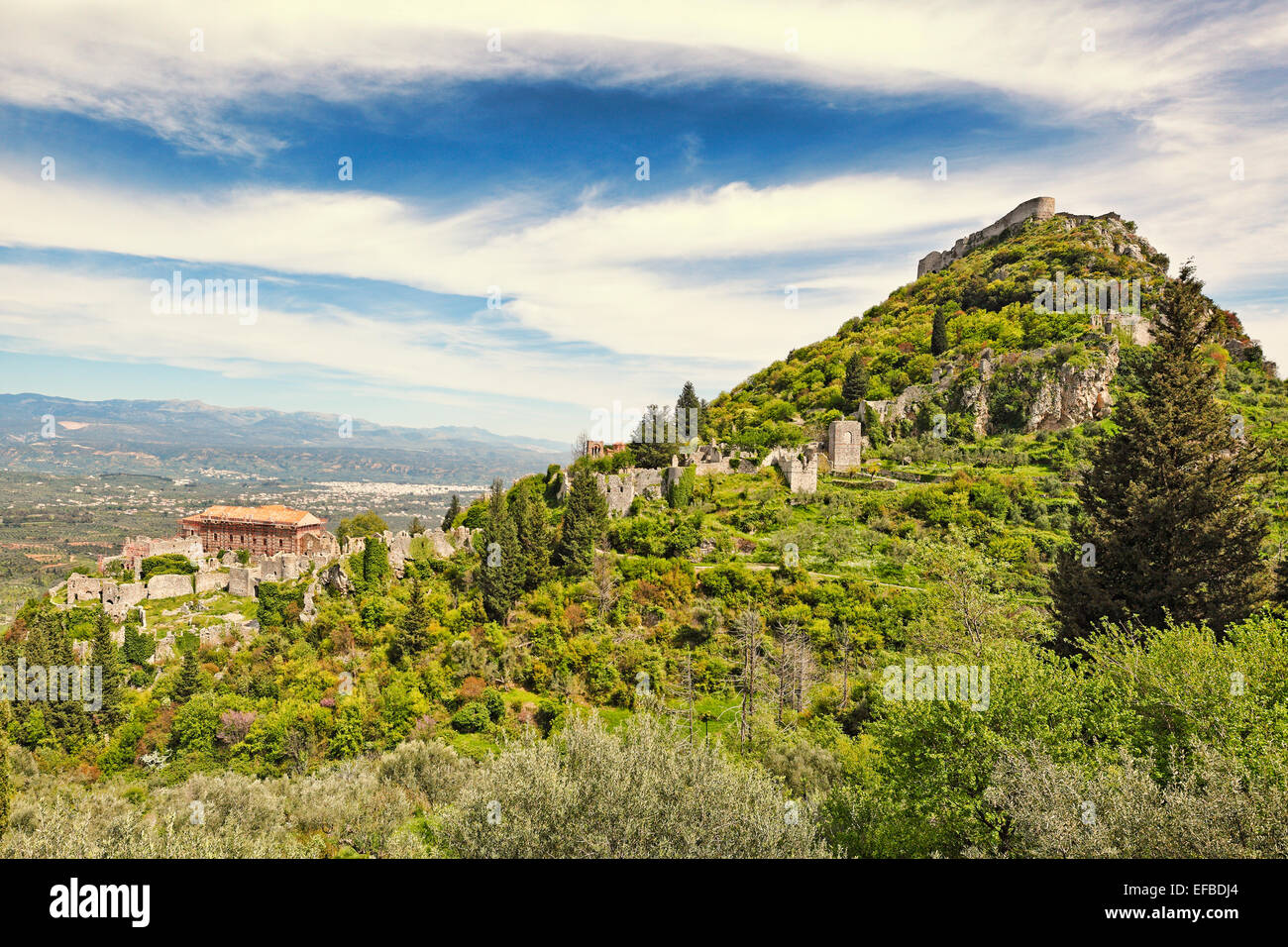 The Byzantine castle city of Mystras, Greece Stock Photo - Alamy