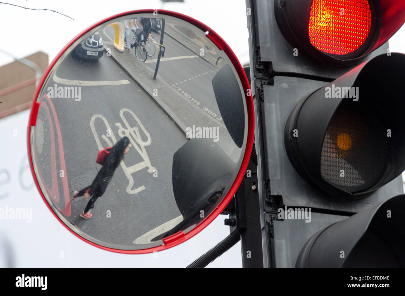 Junction safety mirror visibility cyclists hi-res stock photography and ...