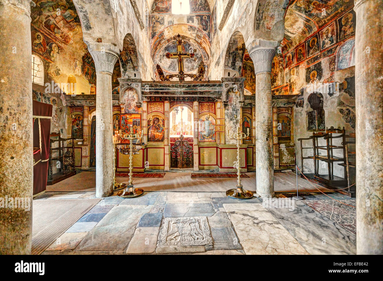The church of Saint Dimitrios (Metropolis) in Mystras, Greece Stock ...