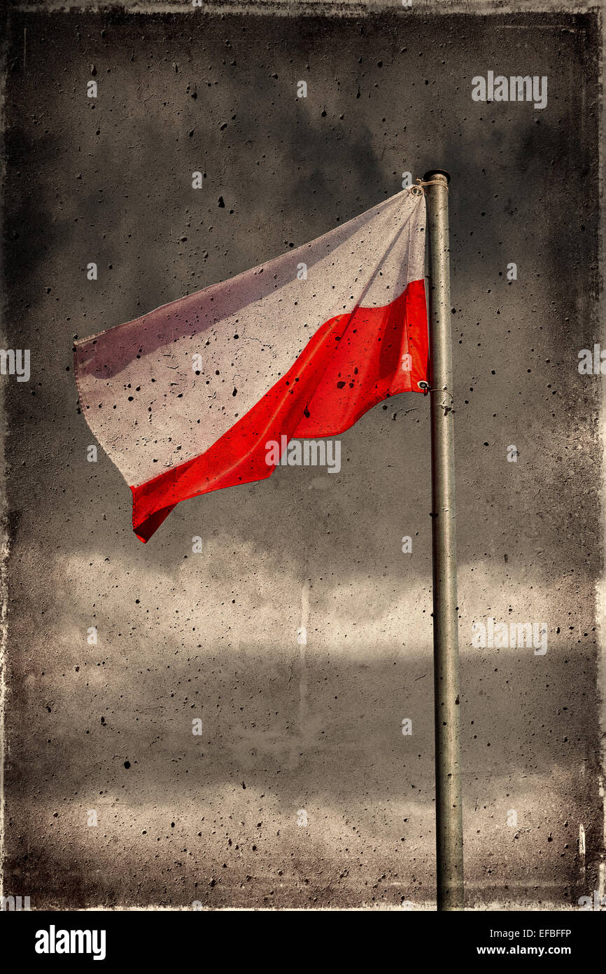 Old Grunge Poland Flag texture and background Stock Photo - Alamy