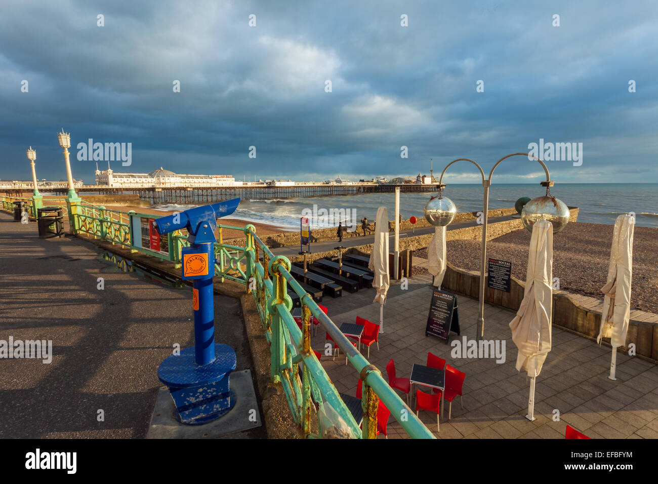 Winter afternoon on Brighton seafront, East Sussex, England Stock Photo ...