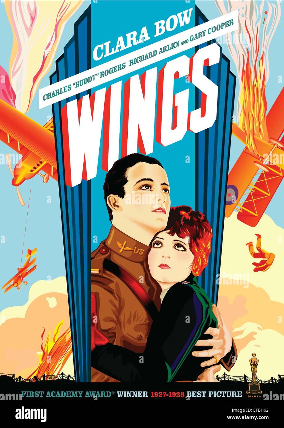 CHARLES 'BUDDY' ROGERS, CLARA BOW POSTER, WINGS, 1927 Stock Photo - Alamy