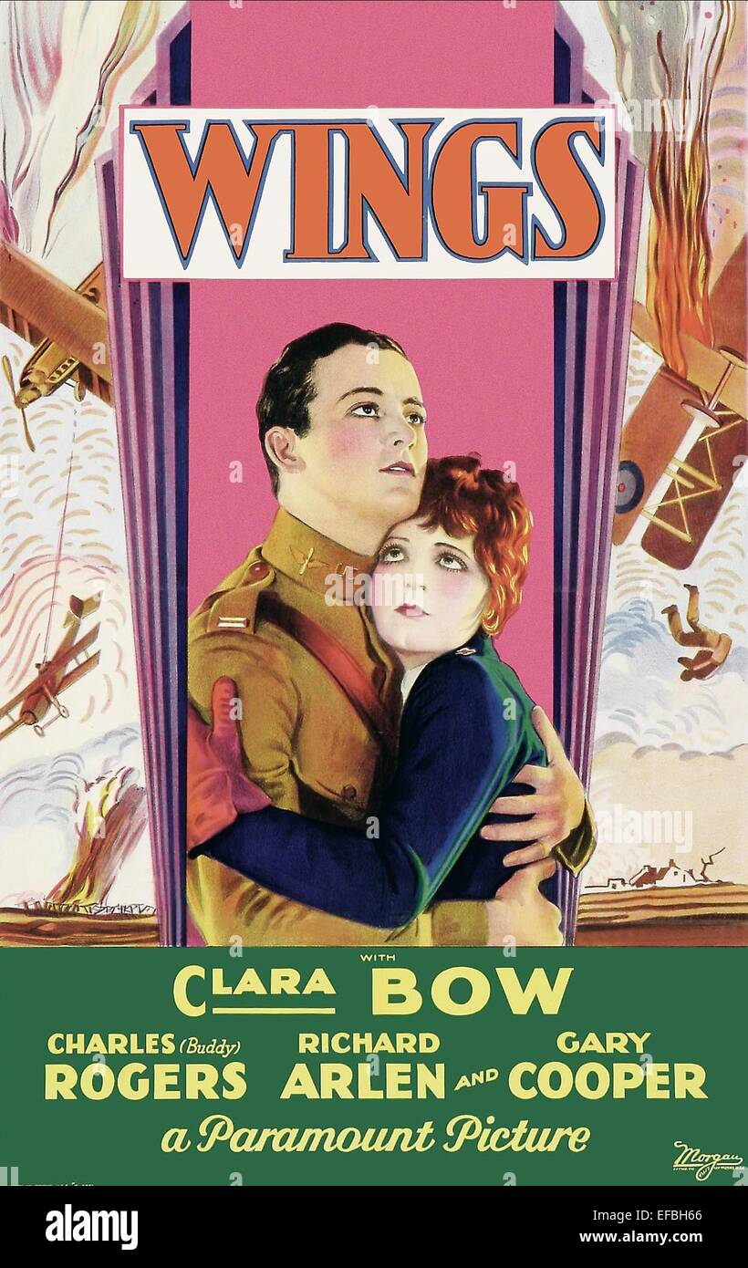 CHARLES 'BUDDY' ROGERS, CLARA BOW POSTER, WINGS, 1927 Stock Photo - Alamy