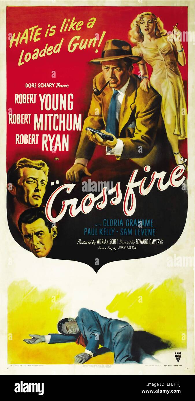 MOVIE POSTER CROSSFIRE (1947 Stock Photo - Alamy