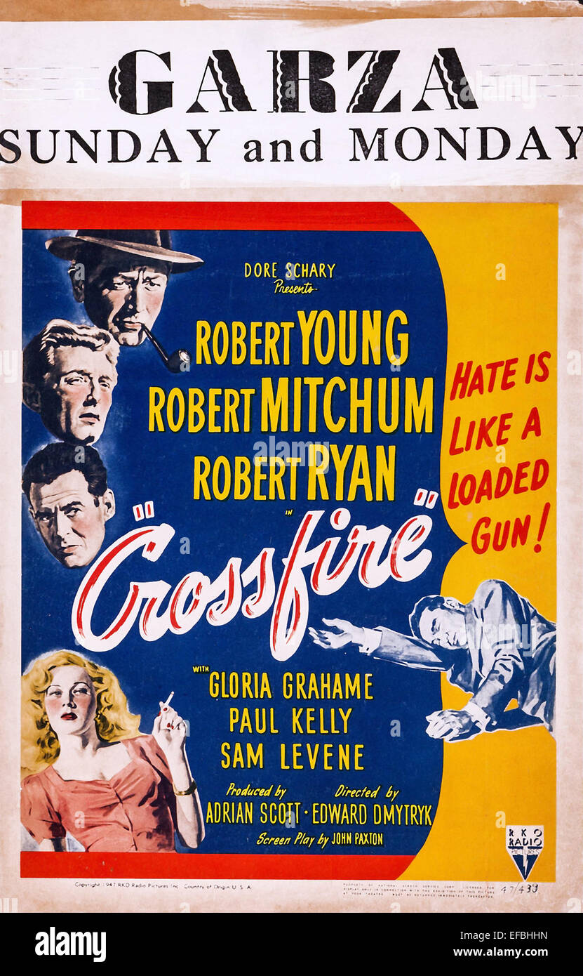 MOVIE POSTER CROSSFIRE (1947 Stock Photo - Alamy