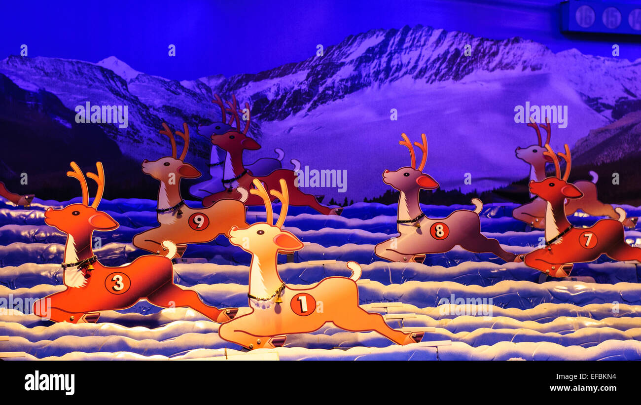 Reindeer race attraction in Hyde Park Winter Wonderland, England ...