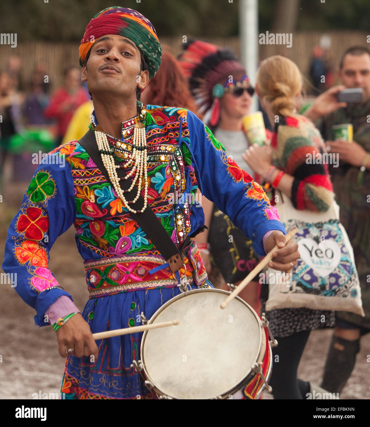 27th June 2014. Friday at Glastonbury Festival. Kawa Brass Band India ...