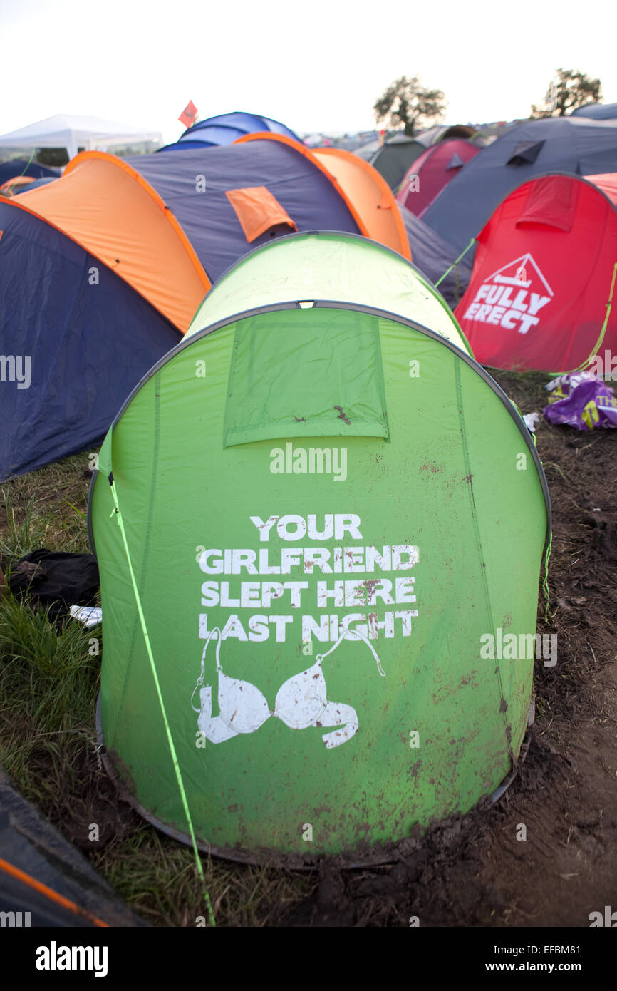 Glastonbury festival mud tent hi-res stock photography and images - Alamy
