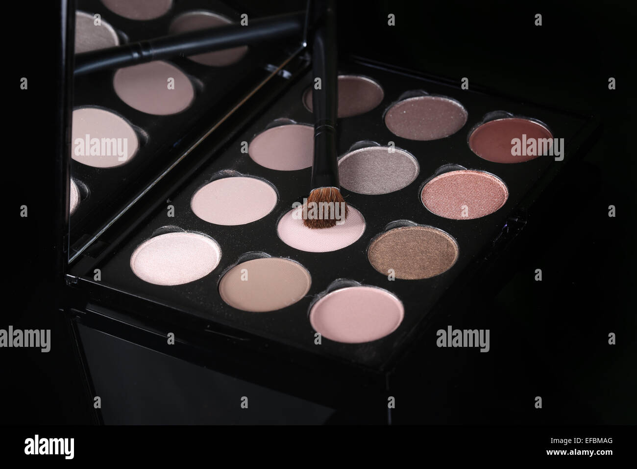 Eye Shadow Sets on Black Background Stock Photo - Alamy