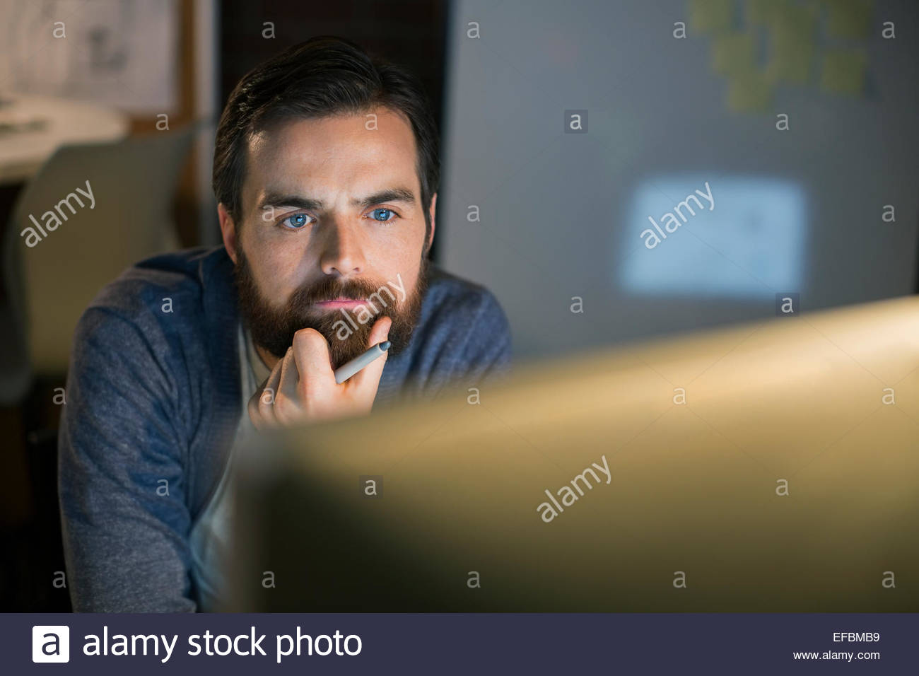 close up. serious businessman working in the office Stock Photo - Alamy