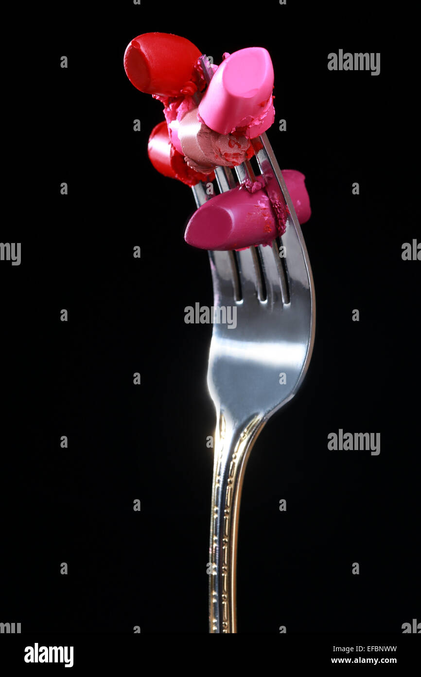 Sliced and Cut Lipstick Pieces Stacked Together Stock Photo - Alamy