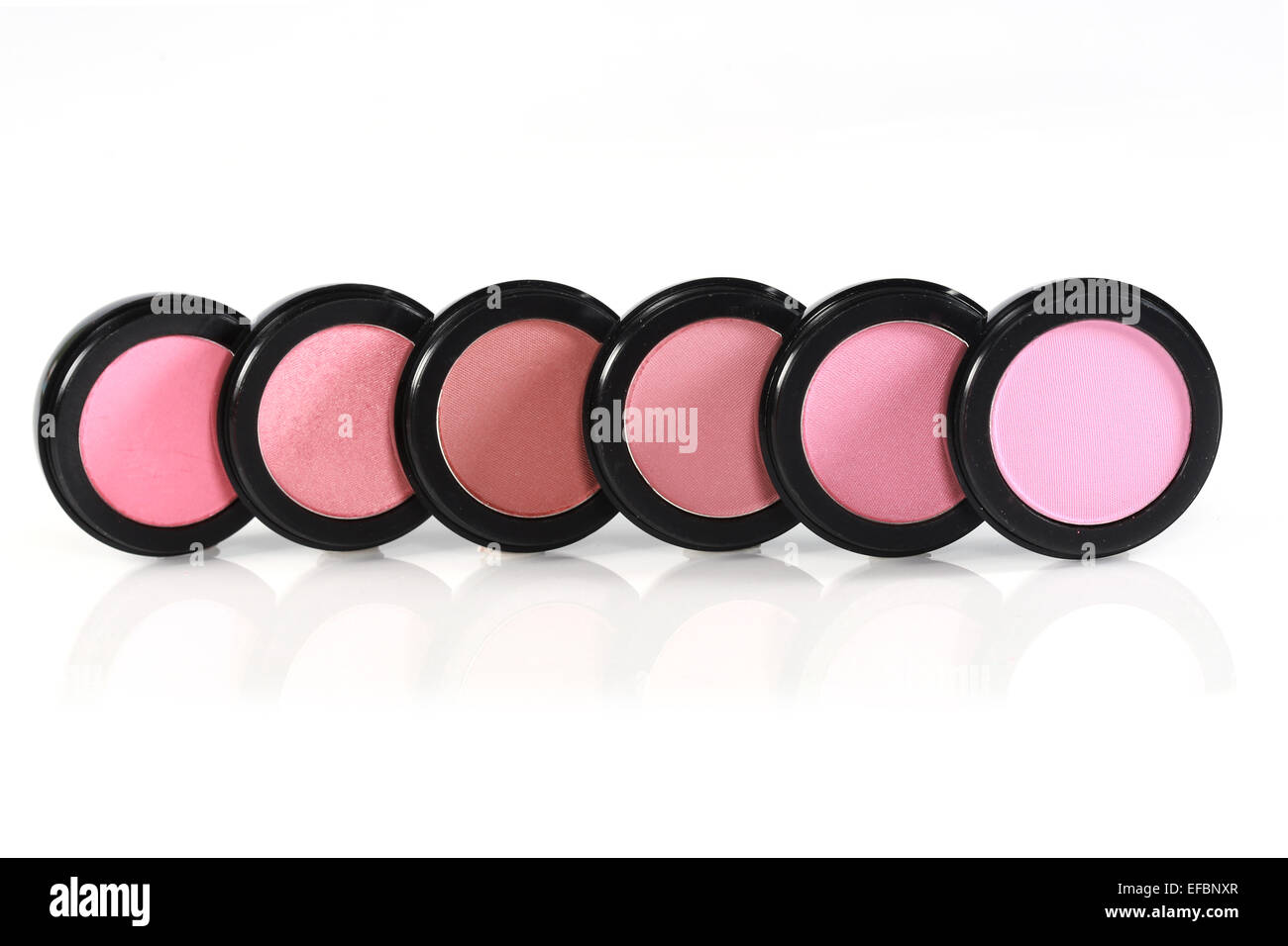 New Unused Blush Colors in Black Circular Containers Stock Photo - Alamy