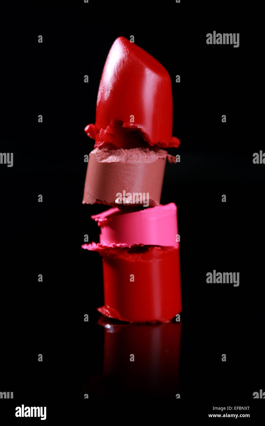 Sliced and Cut Lipstick Pieces Stacked Together Stock Photo - Alamy