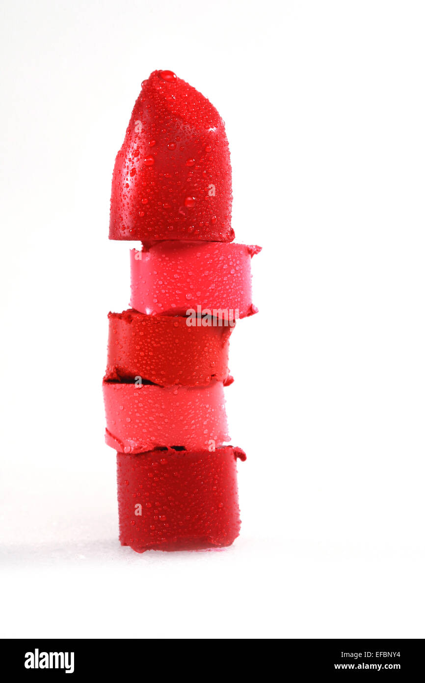 Sliced and Cut Lipstick Pieces Stacked Together Stock Photo - Alamy