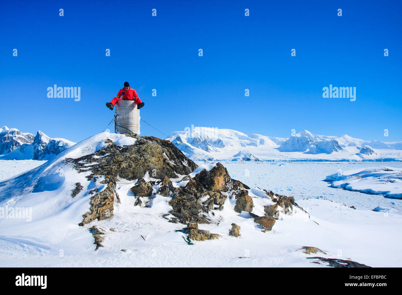 Man in the Antarctica Stock Photo - Alamy