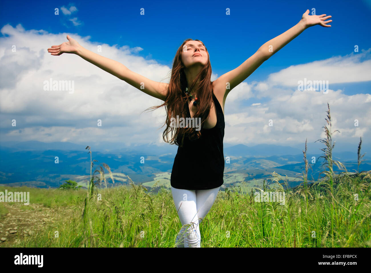 woman in nature Stock Photo - Alamy