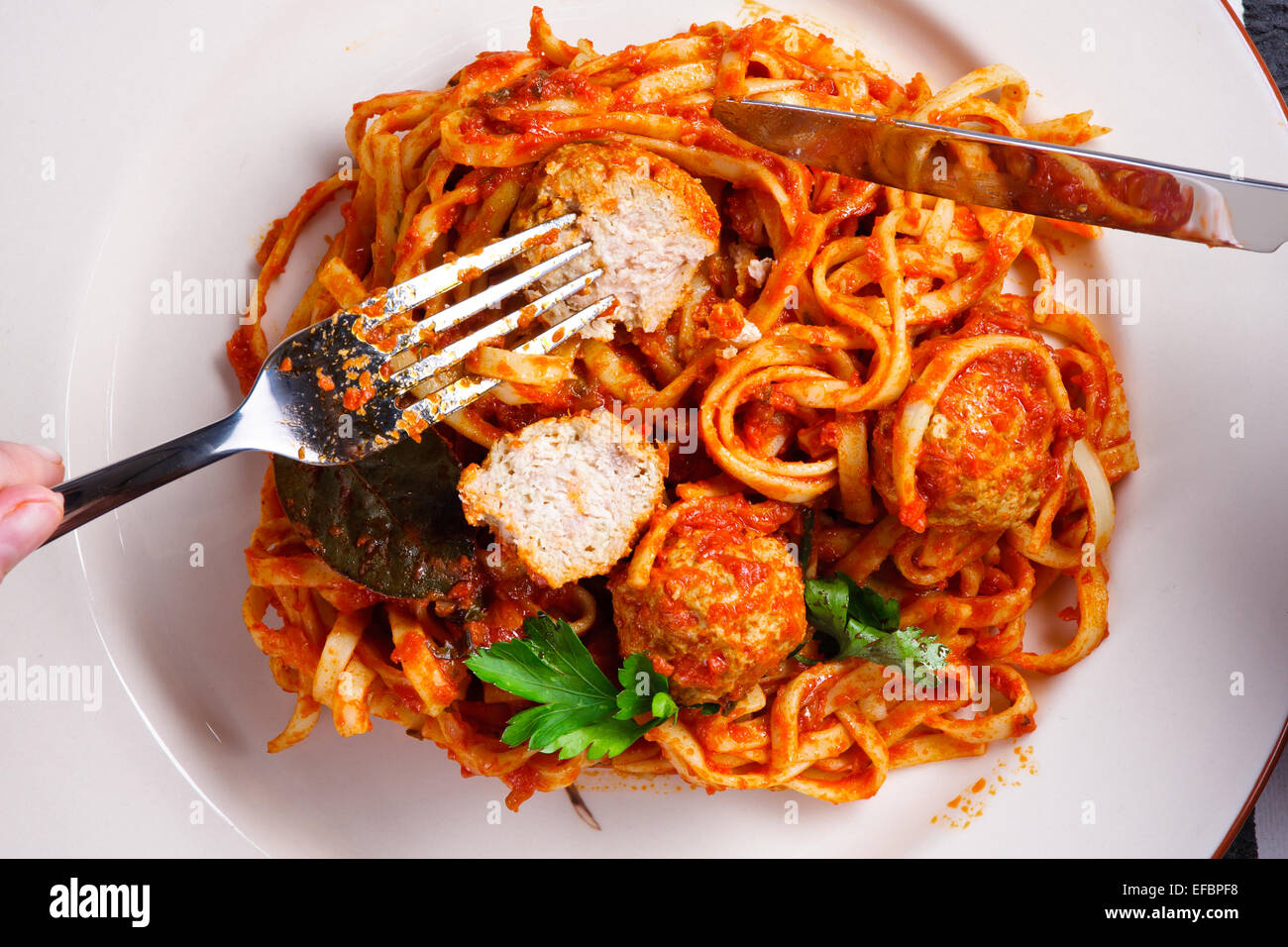 Spaghetti with meatballs Stock Photo - Alamy