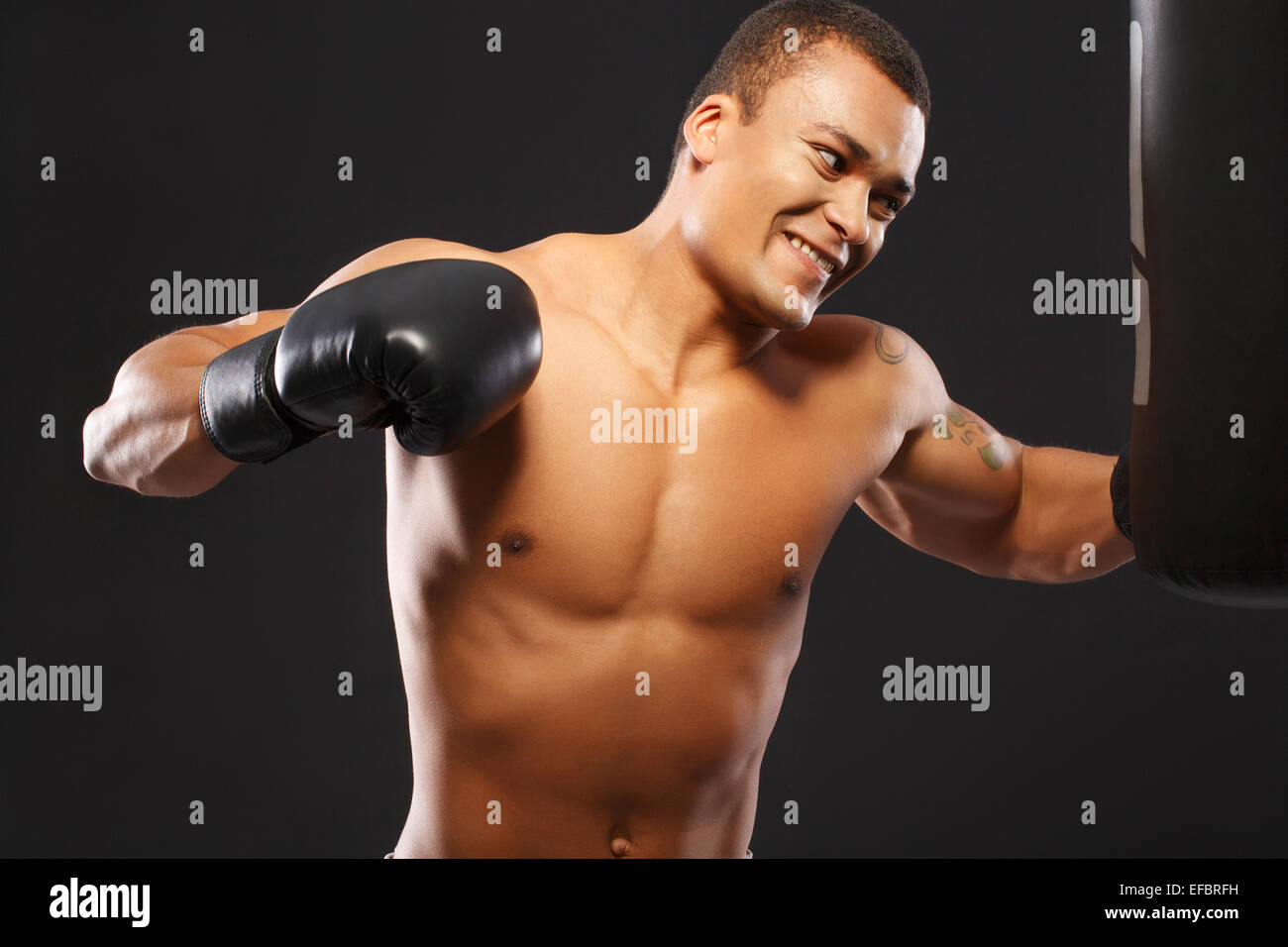 Handsome boxer on the workout Stock Photo - Alamy