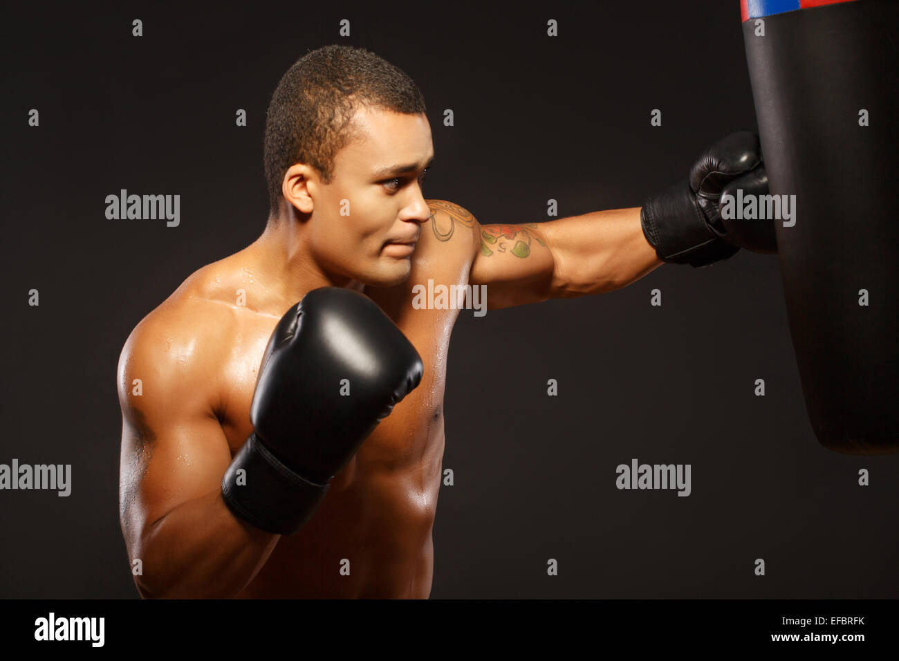 Handsome boxer on the workout Stock Photo - Alamy