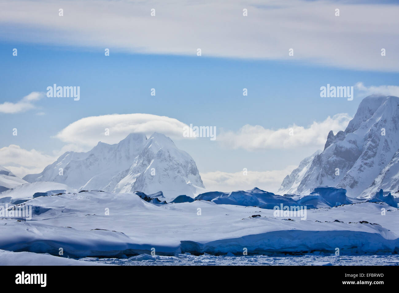 Snow-capped mountains in Antarctica Stock Photo - Alamy