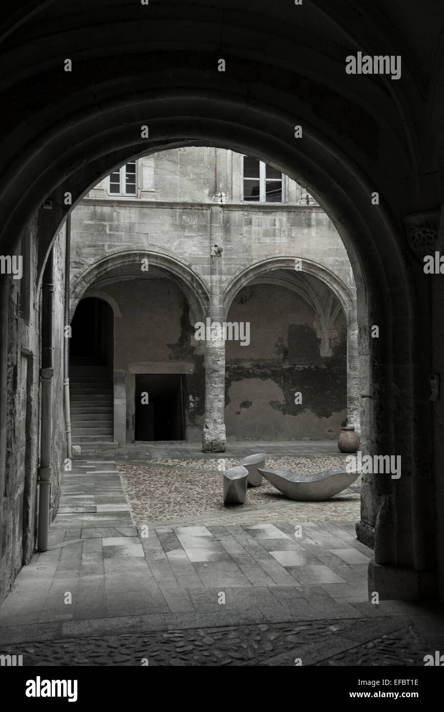 Medieval atrium, Commanderie de Sainte-Luce, 15th and 16th century ...