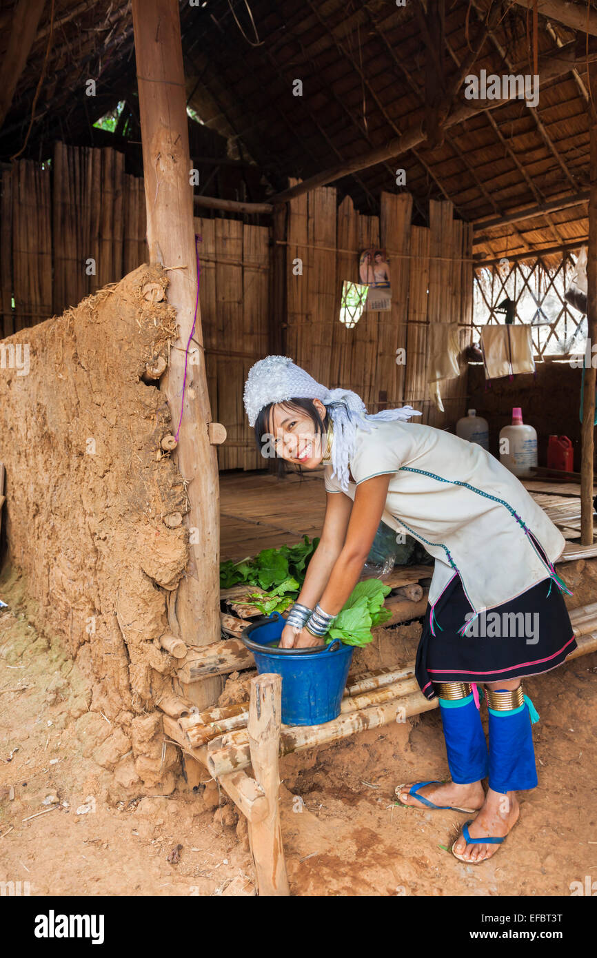 Lifestyle: Attractive young Burmese long neck woman in Karen Padong ...