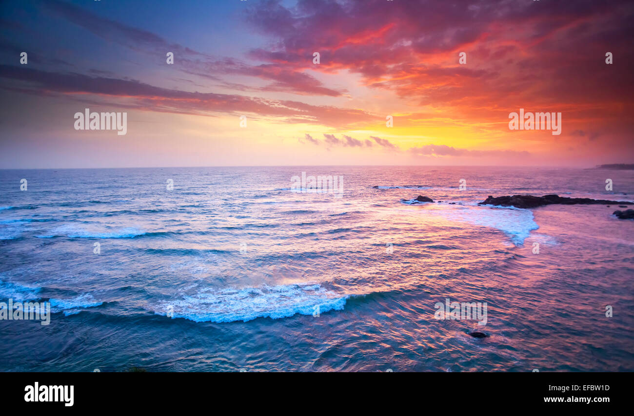 ocean on sunset Stock Photo - Alamy