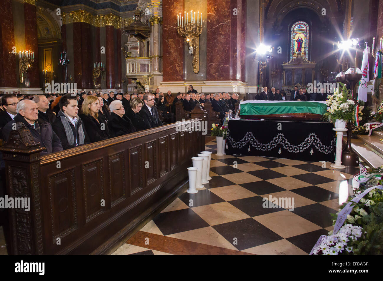 Budapest. 30th Jan, 2015. Jeno Buzanszky's funeral is held at St ...