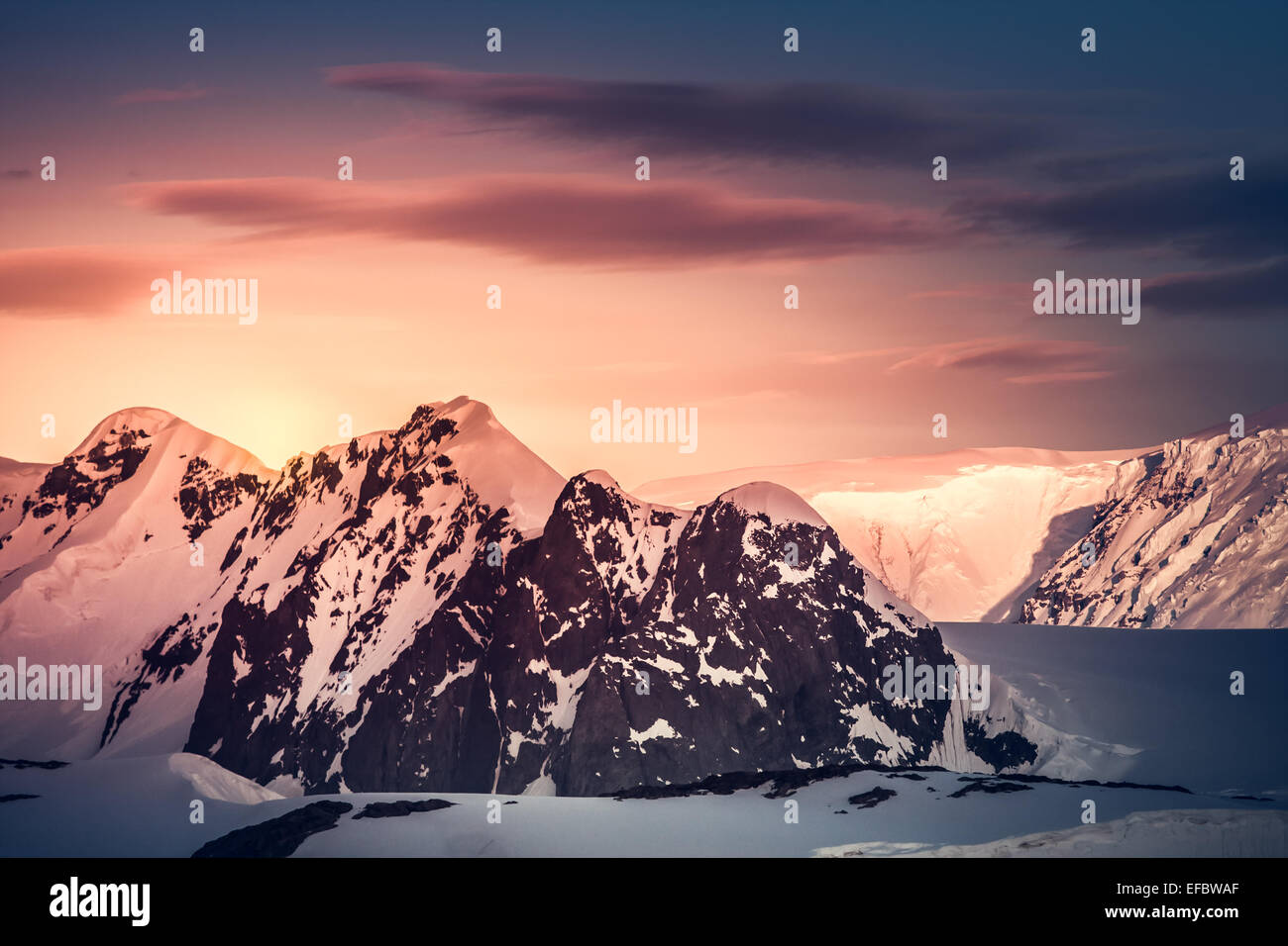 Beautiful snow-capped mountains Stock Photo - Alamy