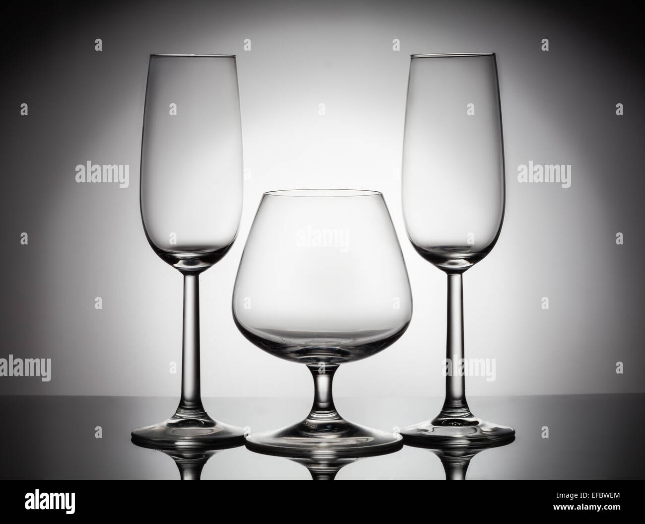 Stylish composition of three glasses Stock Photo - Alamy