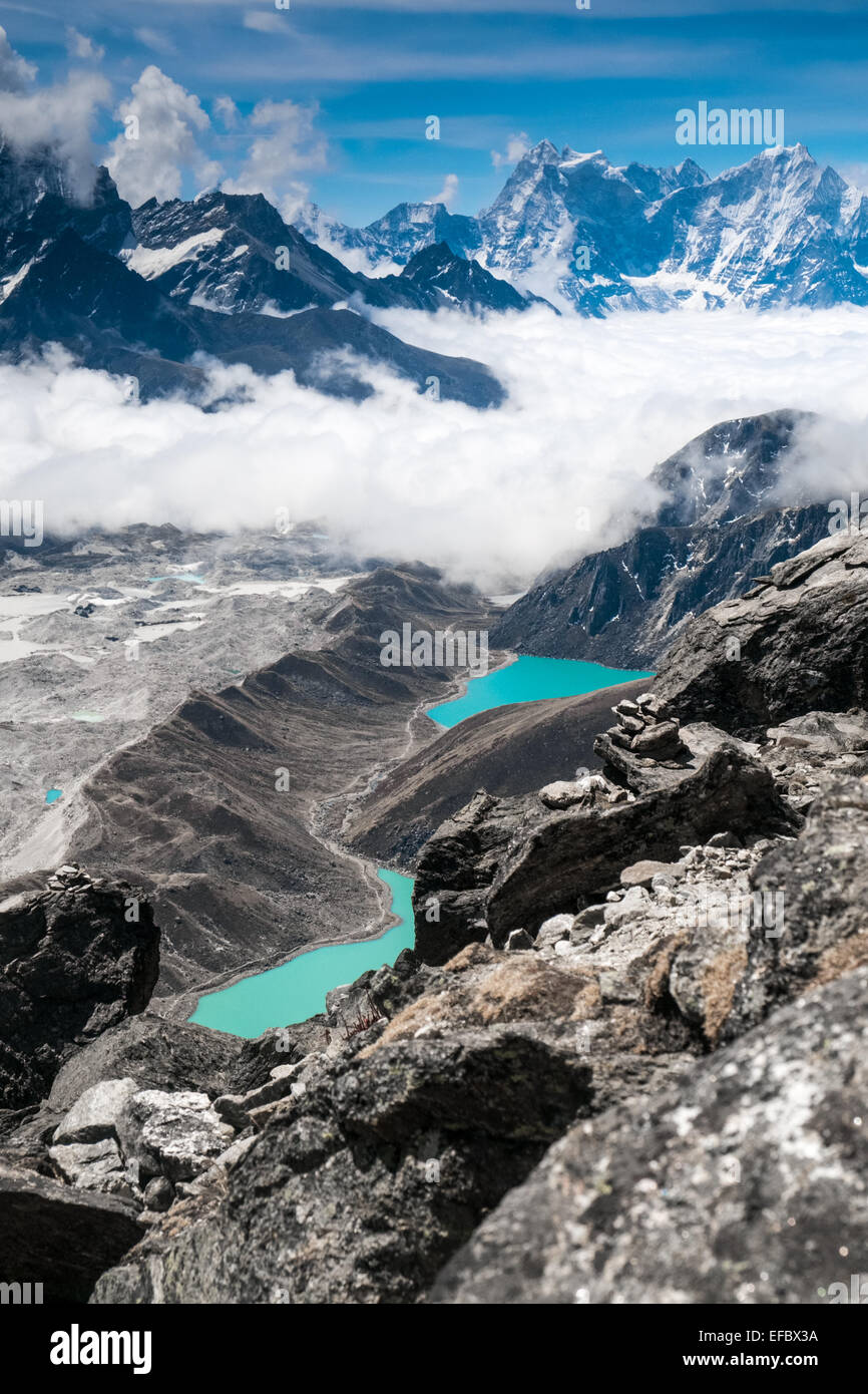 Beautiful snow-capped mountains with lake Stock Photo - Alamy