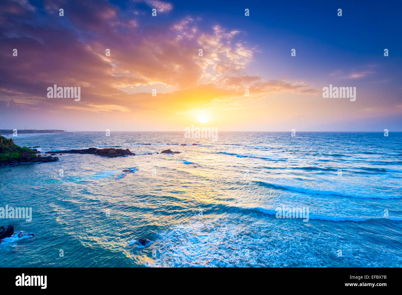 ocean on sunset Stock Photo - Alamy