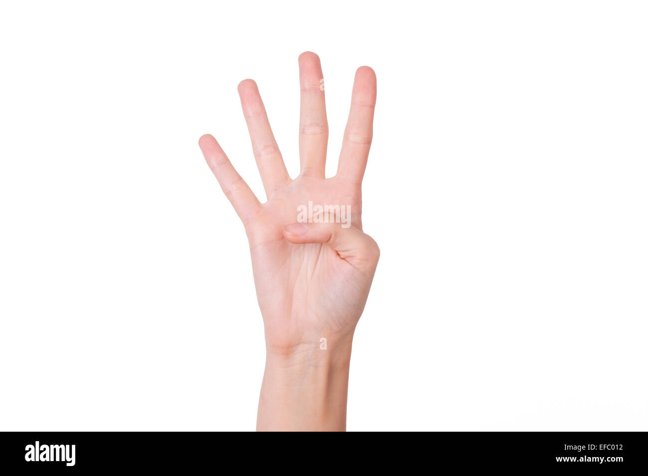 Hand gesture number four closeup hi-res stock photography and images ...