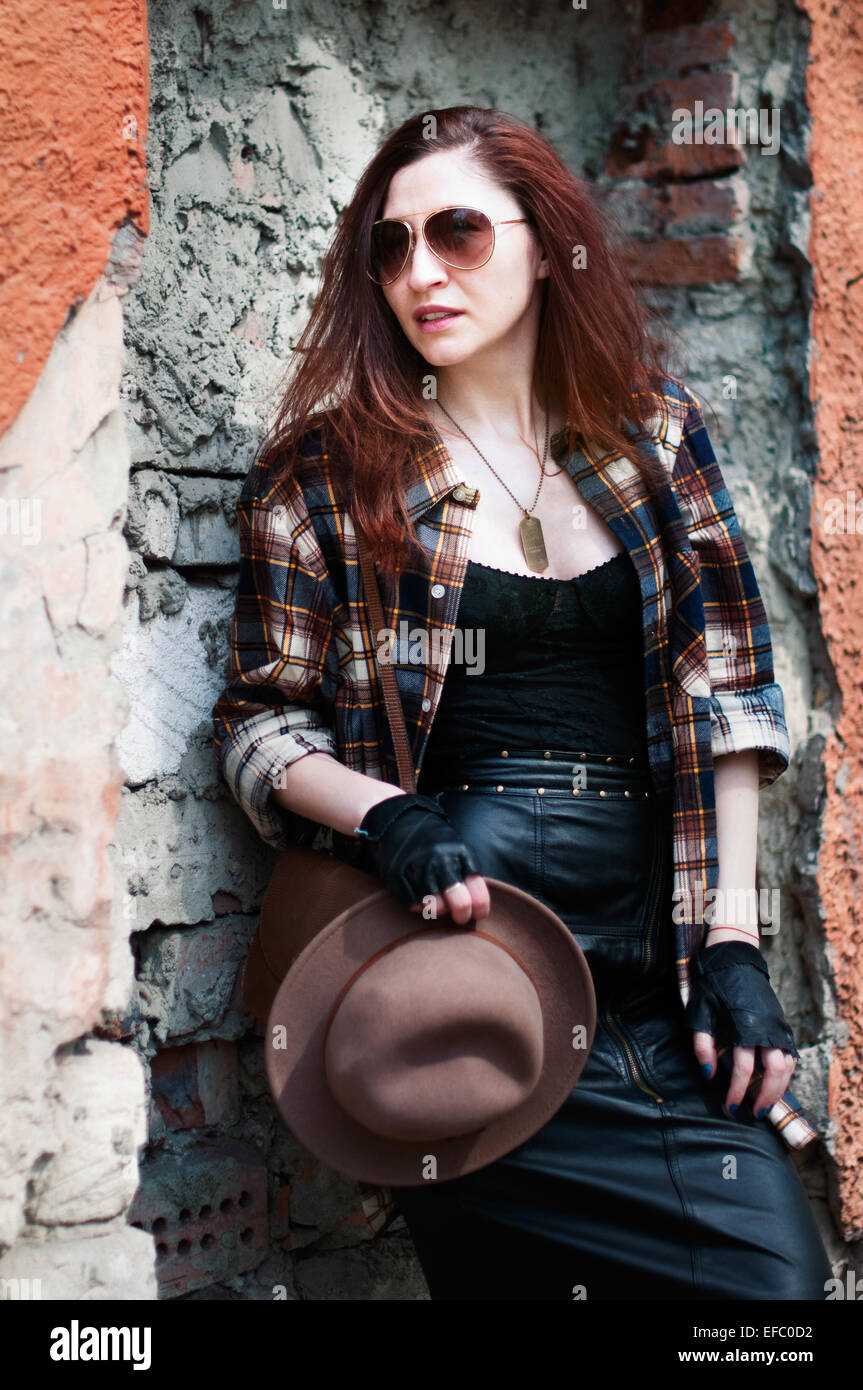 Rock fashion girl Stock Photo - Alamy