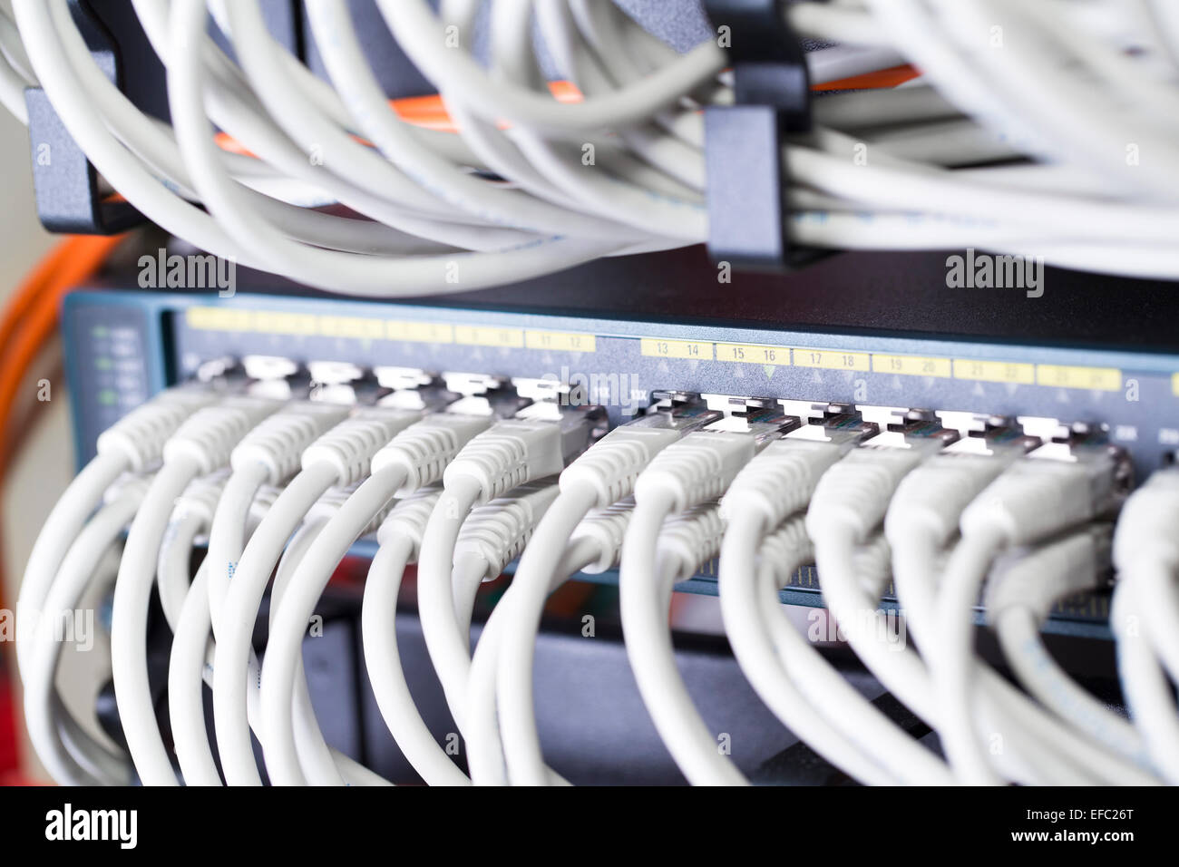 Fast network switch in datacenter Stock Photo - Alamy