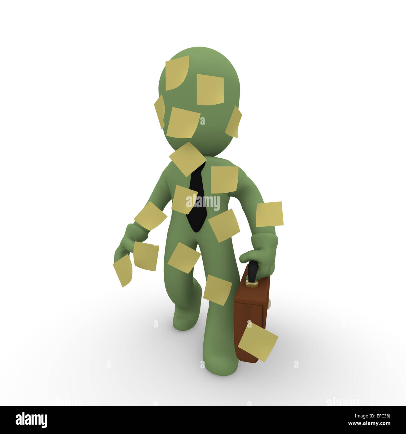 3d business man with sticky notes Stock Photo - Alamy