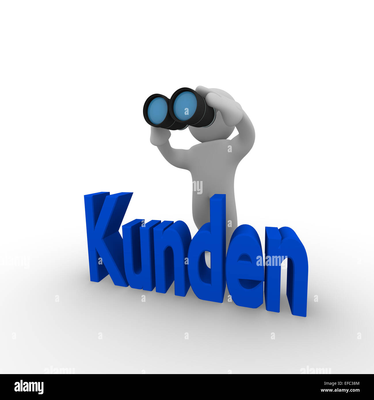 3d business man searching new customer, German search concept Stock ...