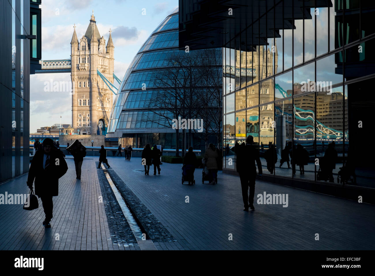 Tower Bridge, crossing the River Thames, and City Hall at the More ...