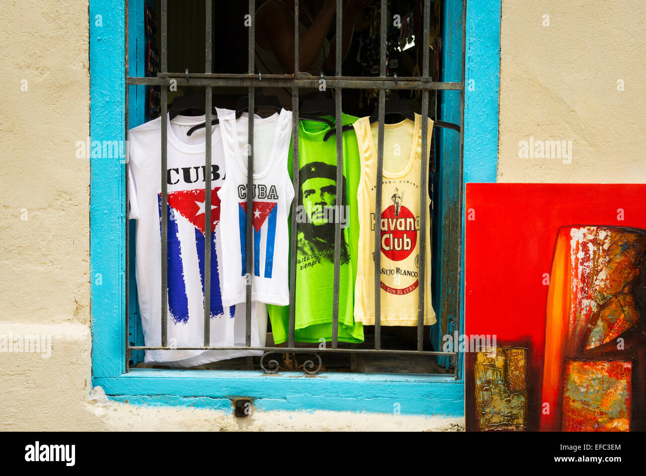 Cuba Old Havana La Habana Vieja tourist shop store from home behind ...