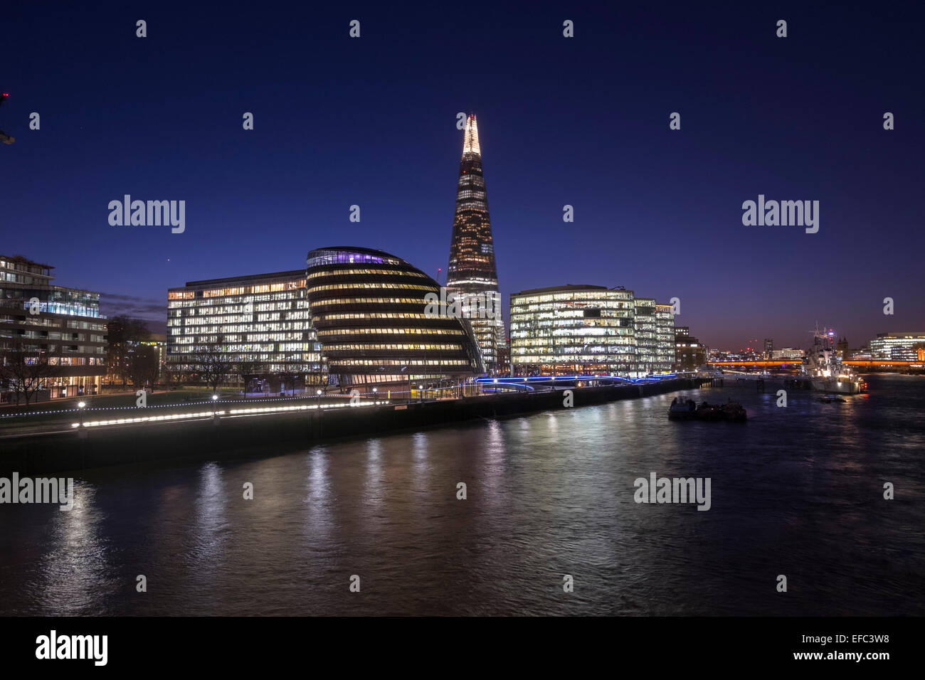 A cityscape of London, England, including the More London Development ...
