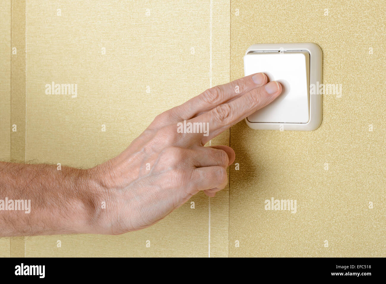 Hand switching off light hi-res stock photography and images - Alamy