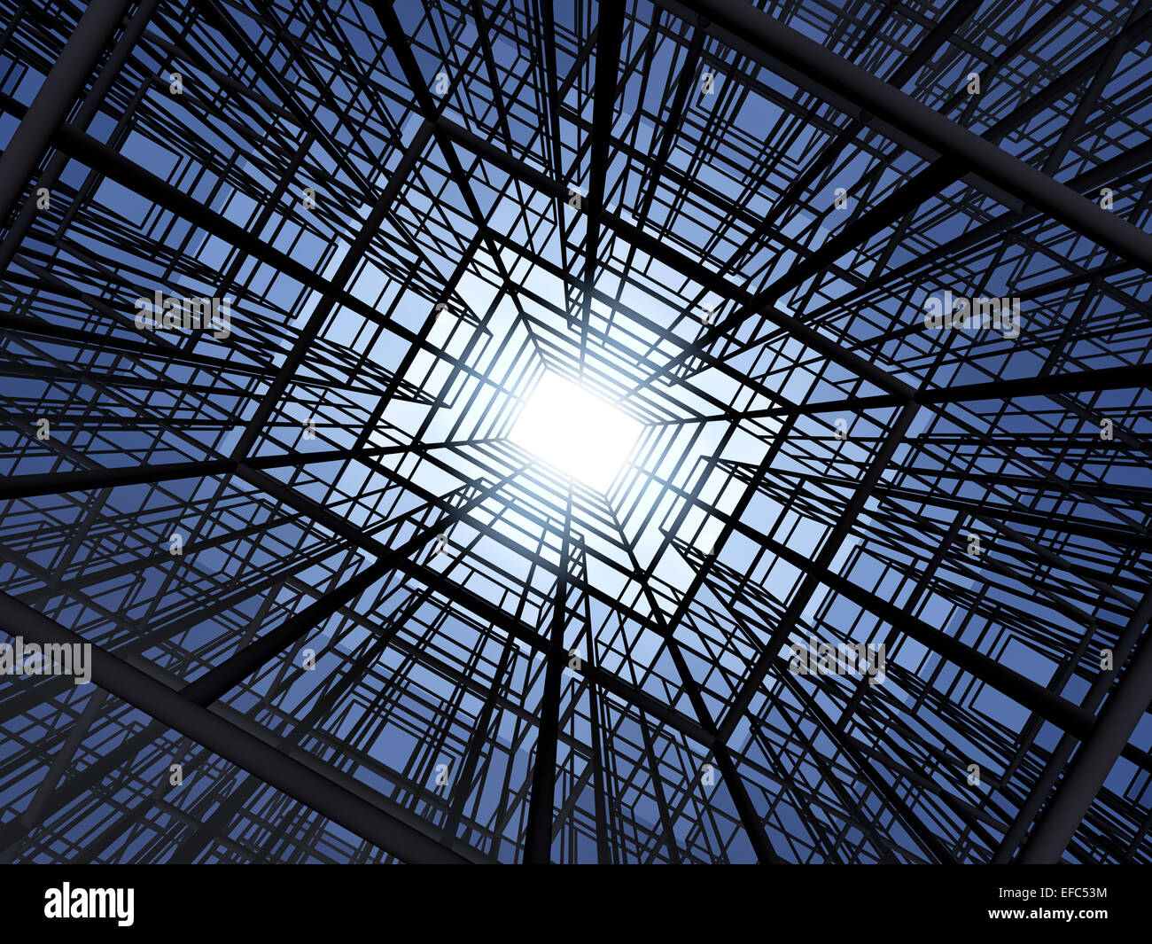 Abstract construction structure and far light illumination Stock Photo ...