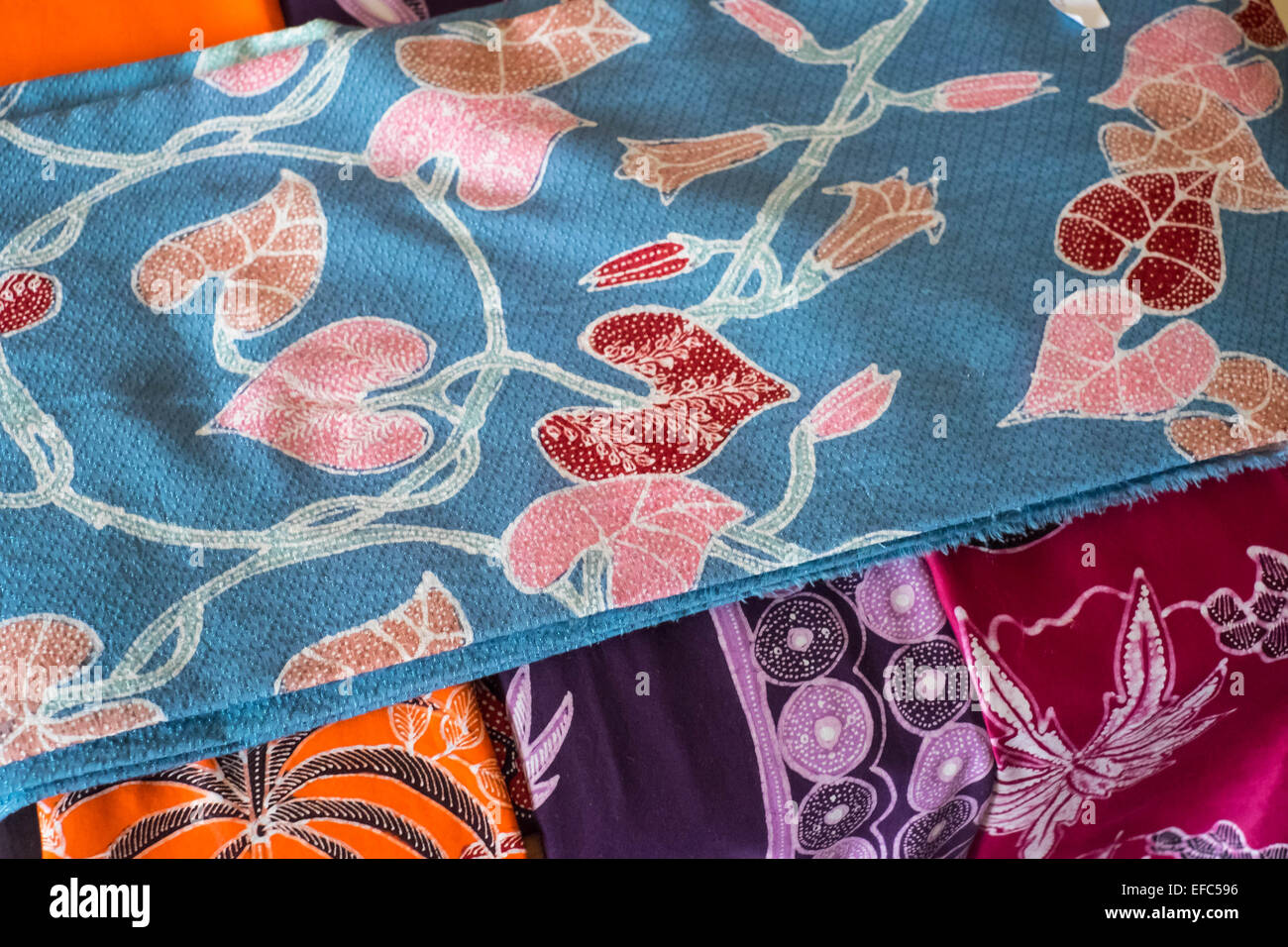 Silk printed with traditional Indonesian patterns Stock Photo - Alamy