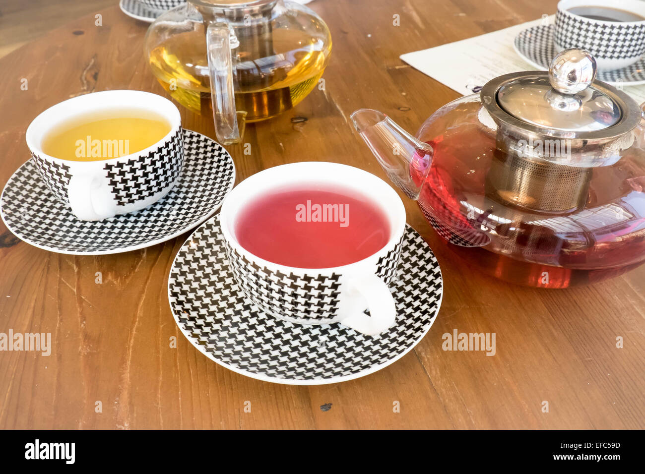 Teas served from glass teapots Stock Photo - Alamy