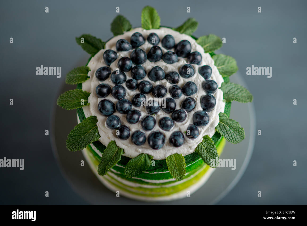 Nice sponge happy birthday cake with mascarpone and grapes on the cake ...