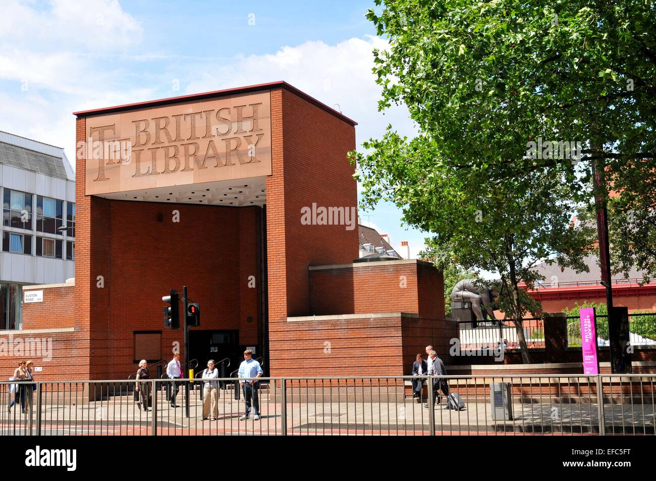 Architectural detail of the entrance to the famous British Library ...