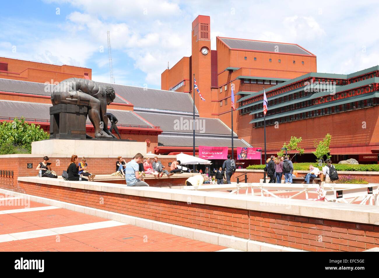Architectural detail of the entrance to the famous British Library ...