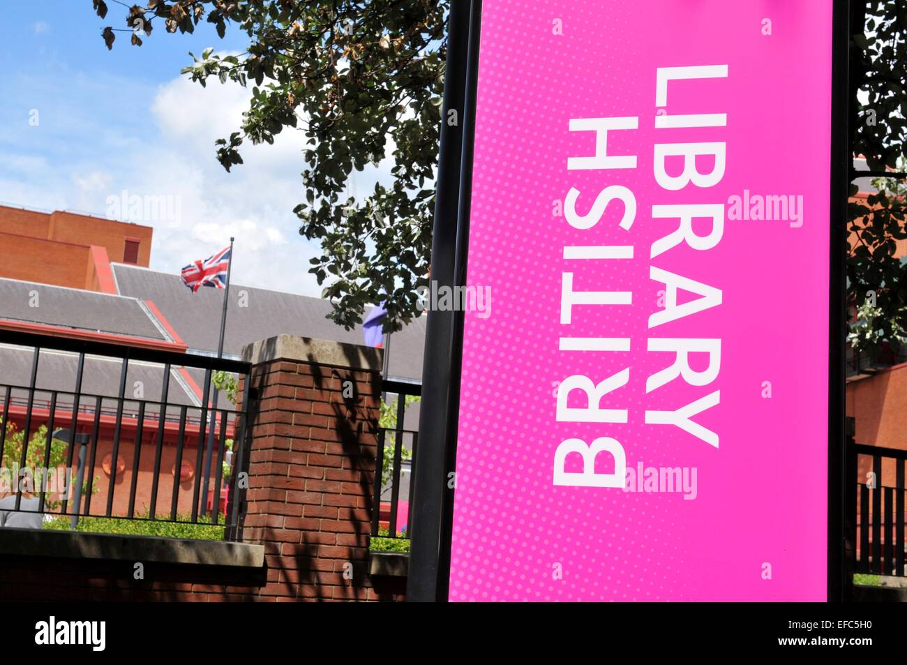 Architectural detail of the entrance to the famous British Library ...