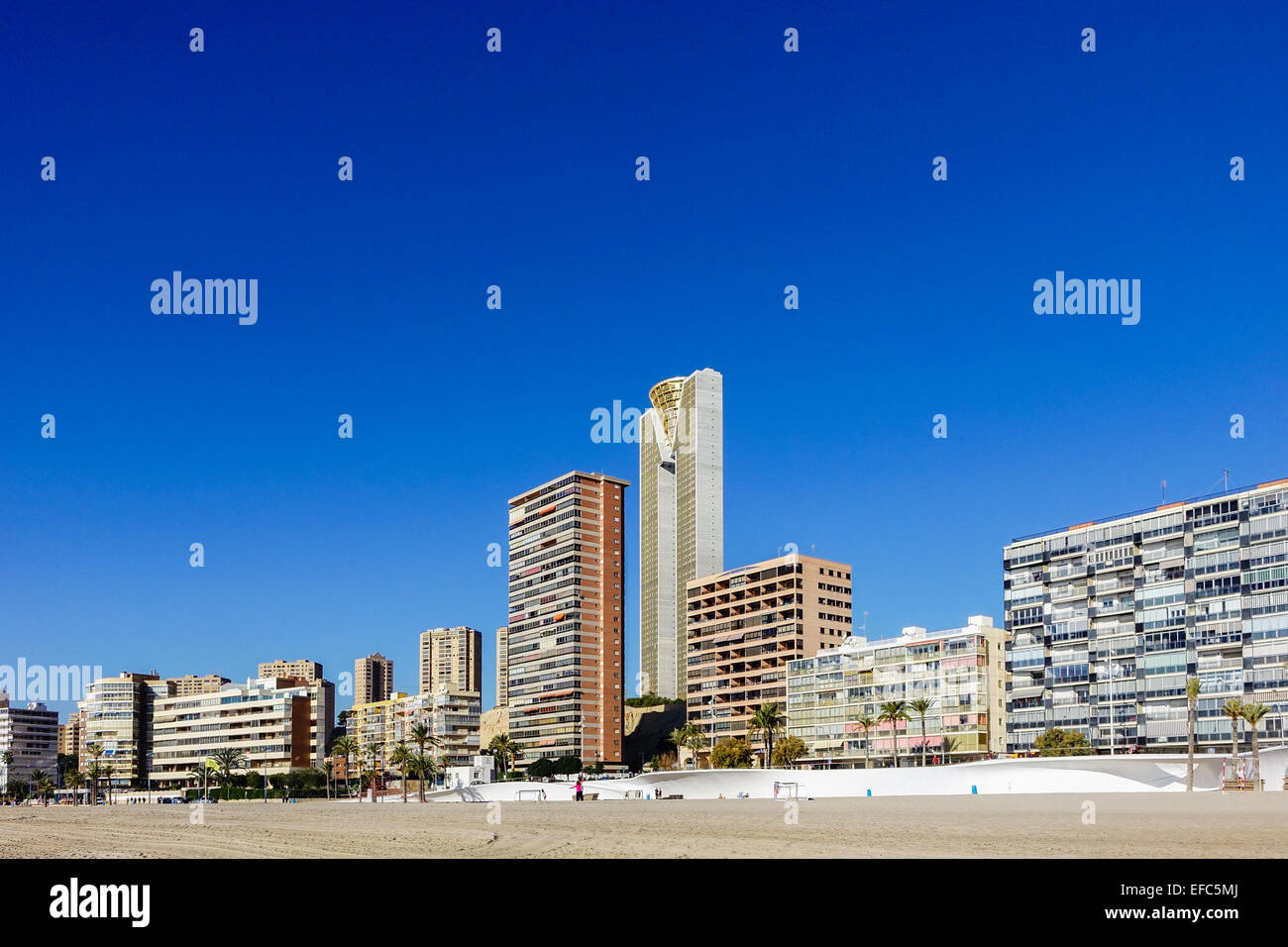 Edificio Intempo Benidorm, Costa Blanca, Spain, Europe. Beach scene ...